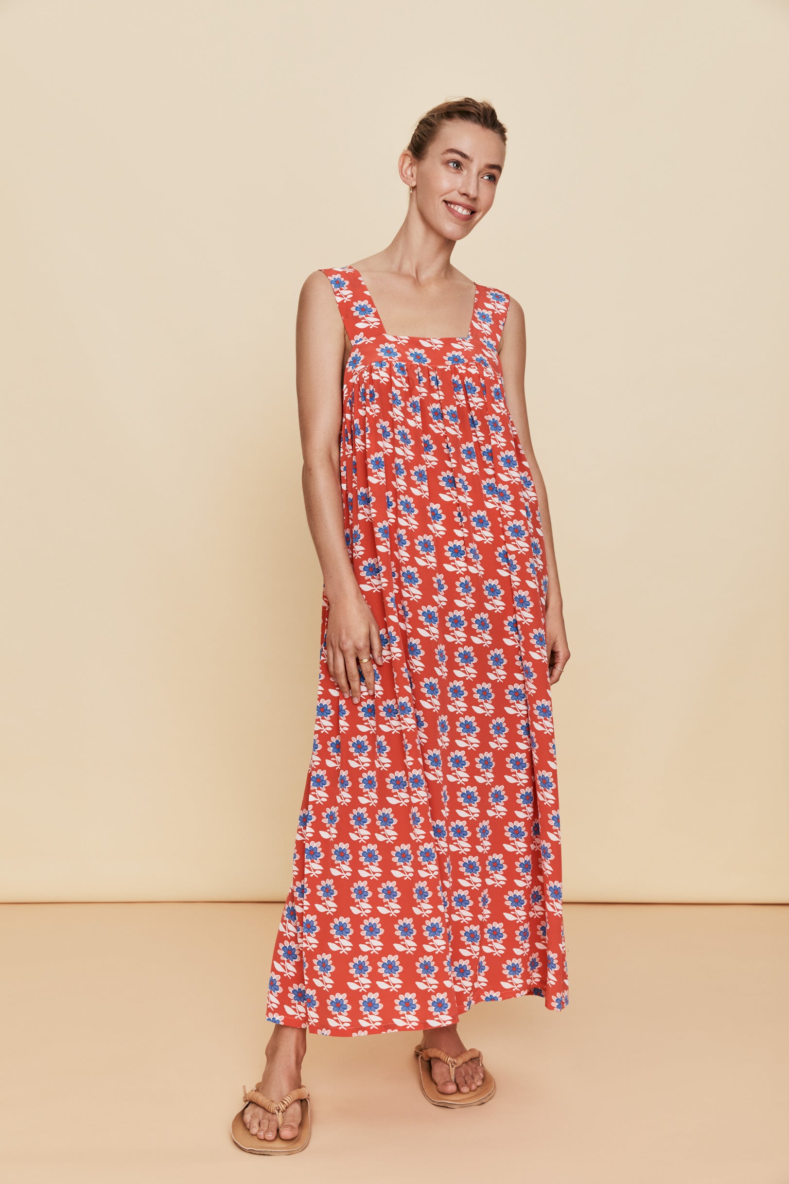 Silk Sundress Marigold Red – Bonne
